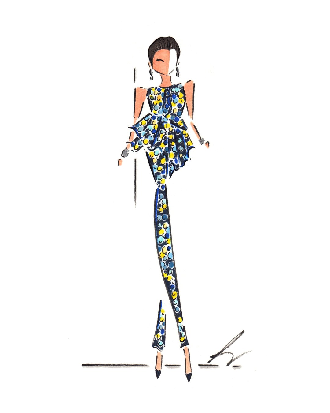Custom Portrait Illustration / Custom Fashion Illustration / Hand Drawn ...