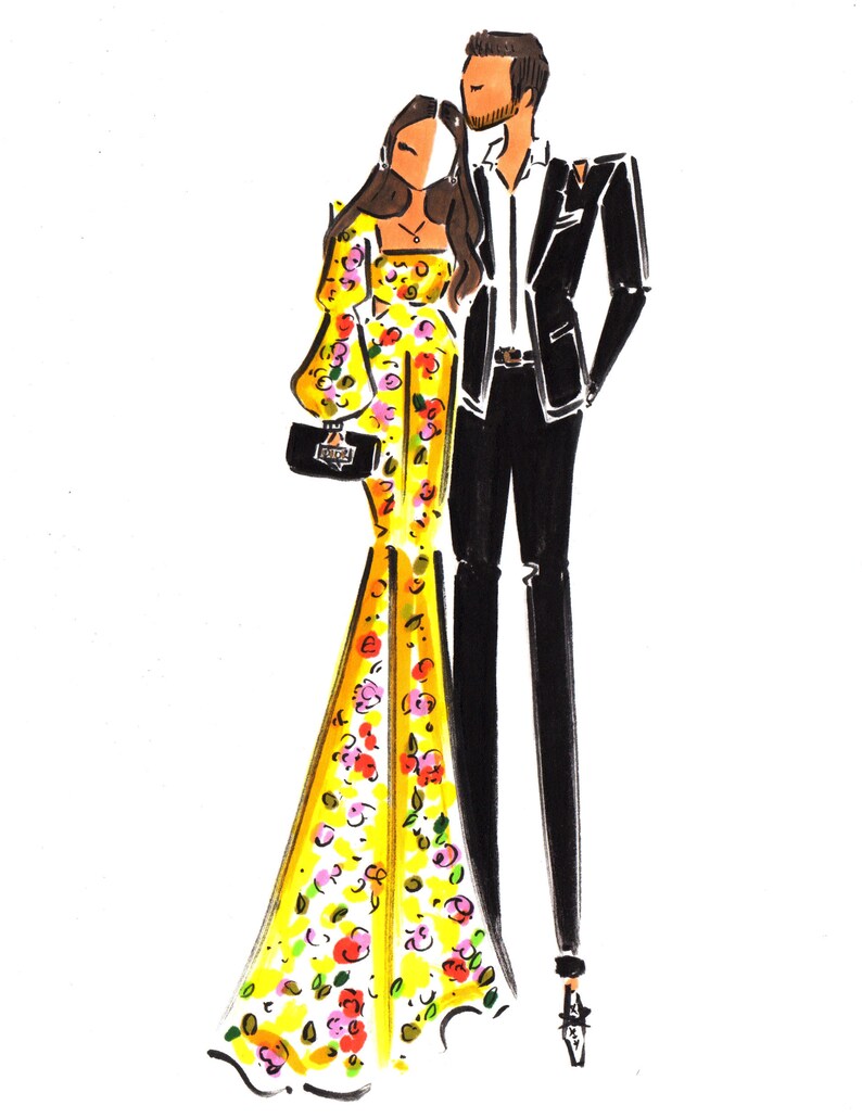 Custom Couple Portrait Custom Portrait Illustration Couple Portrait Illustration Custom 