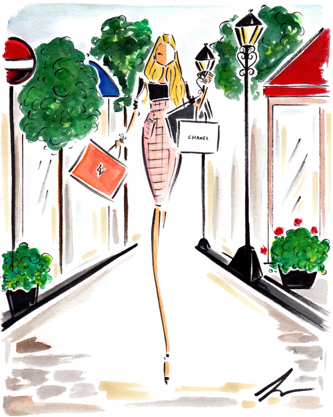 Custom Portrait Illustration / Custom Fashion Illustration / Hand Drawn ...