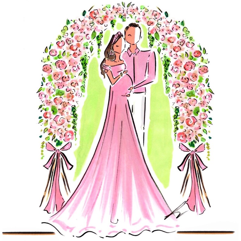 Custom Portrait Baby Announcement / Custom Couple Portrait / - Etsy