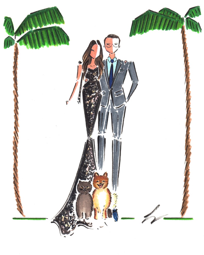 Custom Couple Portrait Custom Portrait Illustration Couple Portrait Illustration Custom 
