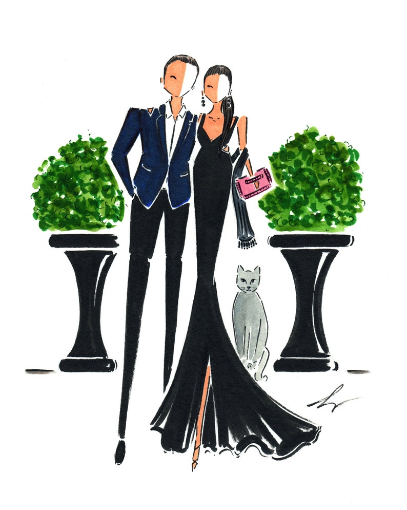 Custom Couple Portrait Custom Portrait Illustration Wedding Portrait Illustration