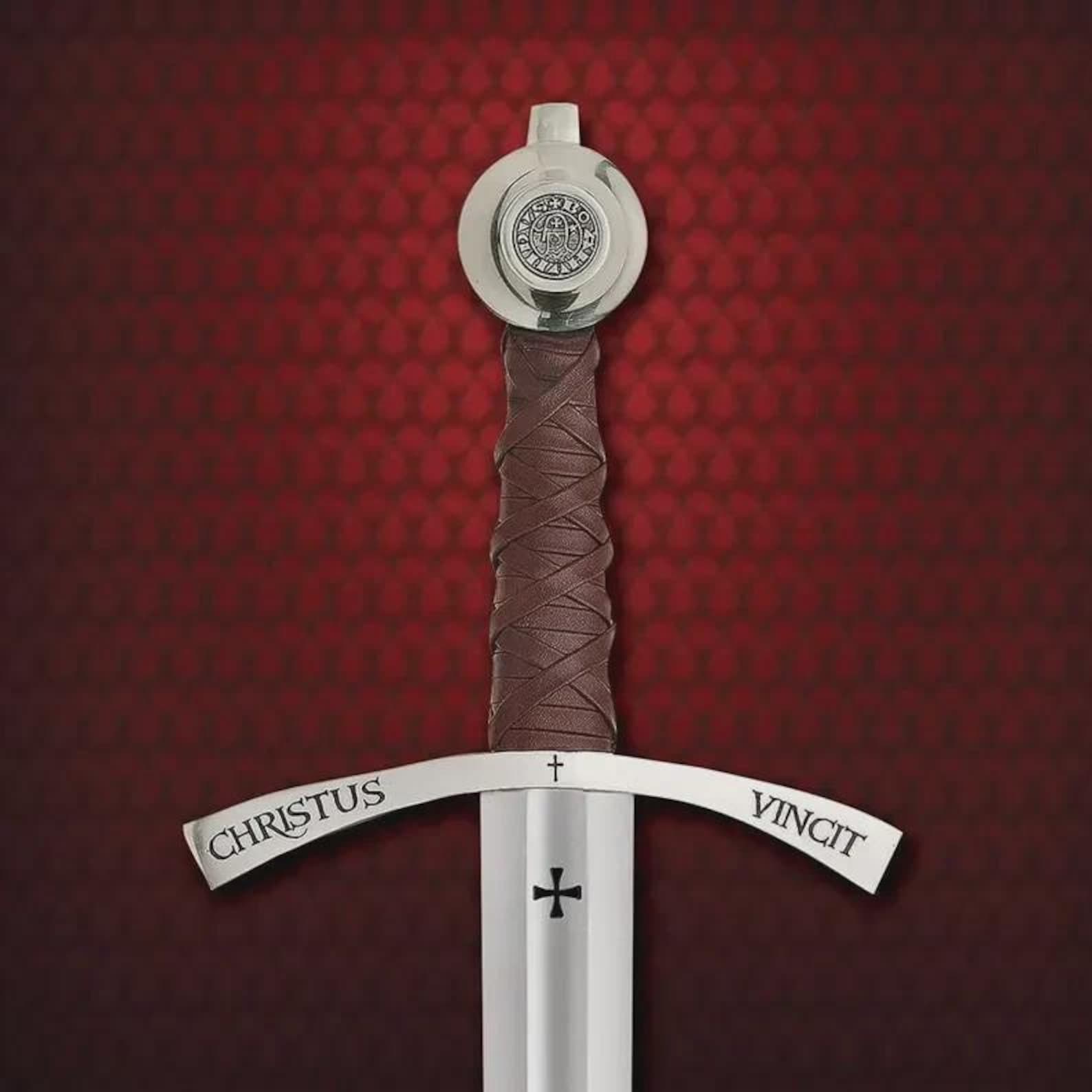 Knights Templar Sword: Handmade High Carbon Steel Replica With Leather ...