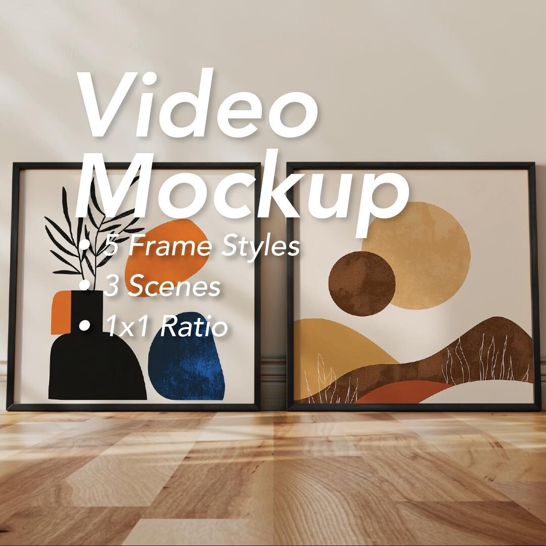 3 Scenes Video Mockup | 2 Fames | 1x1 Ratio | Square Frame Mockup ...