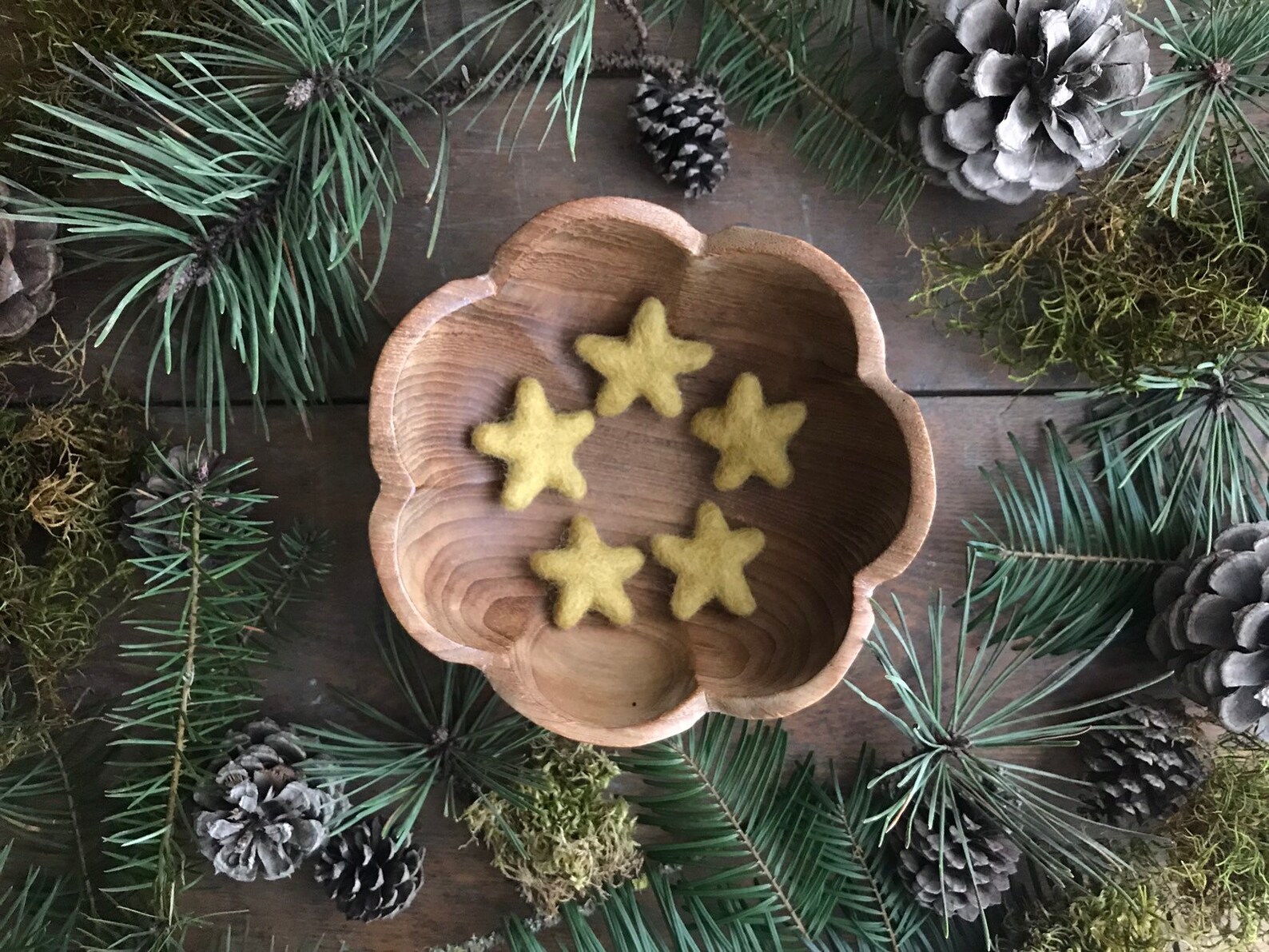 Felted Wool Stars, Set of 5, Harvest Gold, Miniature Felt Stars, Yellow ...