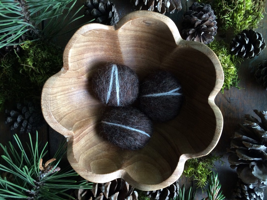 Felted Wool River Rocks, Brown Pebble Set of 3, Autumn Decor, Morel ...