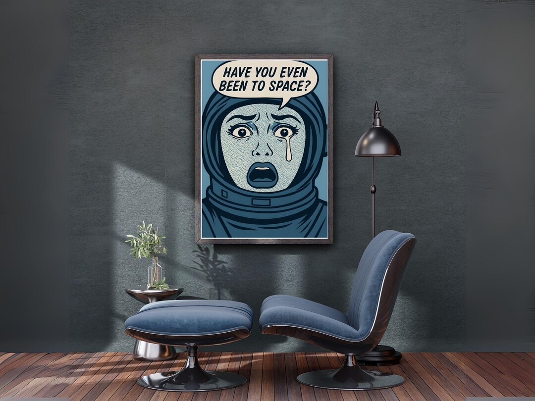 Funny Space Art Print | Female Astronaut Comic Poster | Digital ...