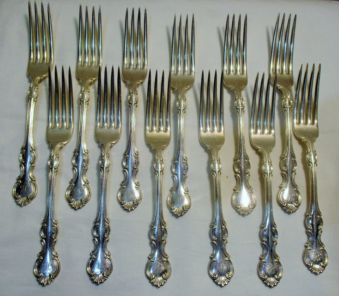 12 Pcs. R. Wallace 1835 Silver Plate 7" Breakfast/luncheon/buffet Forks ...