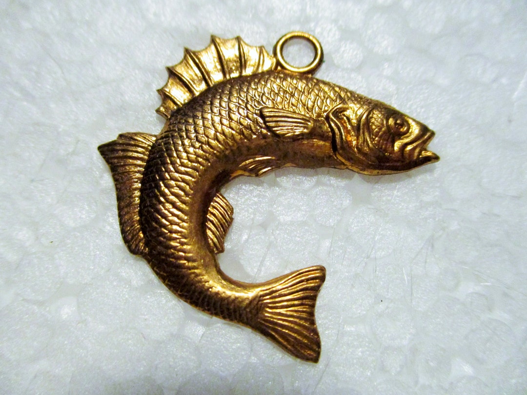 Vintage Leaping Fish Necklace/bracelet Charm, Pendant Drop, Detailed ...