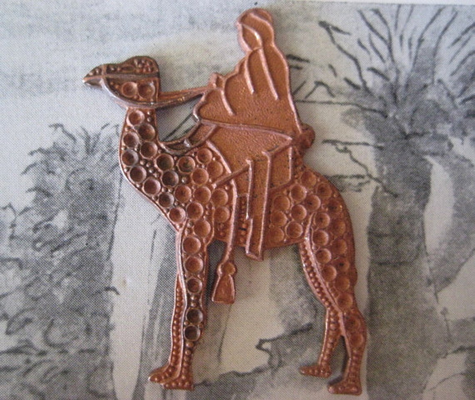 Vintage Brass Camel and Rider, Heavy Cast Jewelry Finding or ...