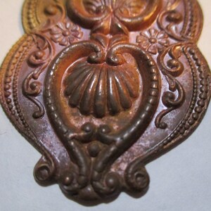 Older Vintage Art Nouveau Double Shell Design Brass Medallion Plaque ...