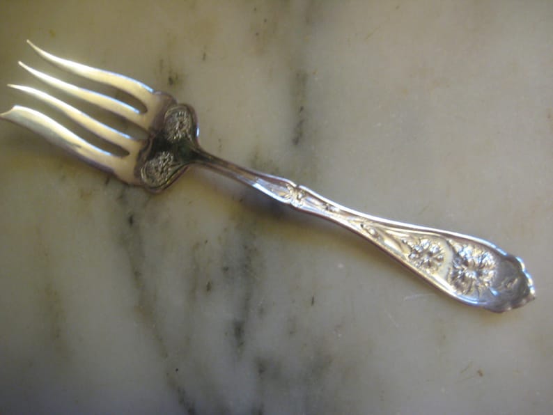 Antique 1908 Silverplate Meat Fork, Carnation Pattern, by W. R ...