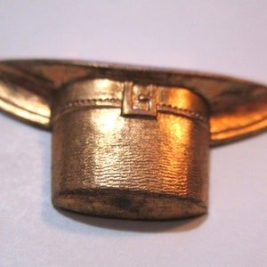 Vintage Hat With a Buckle, Unplated Stamped Brass Jewelry Component ...