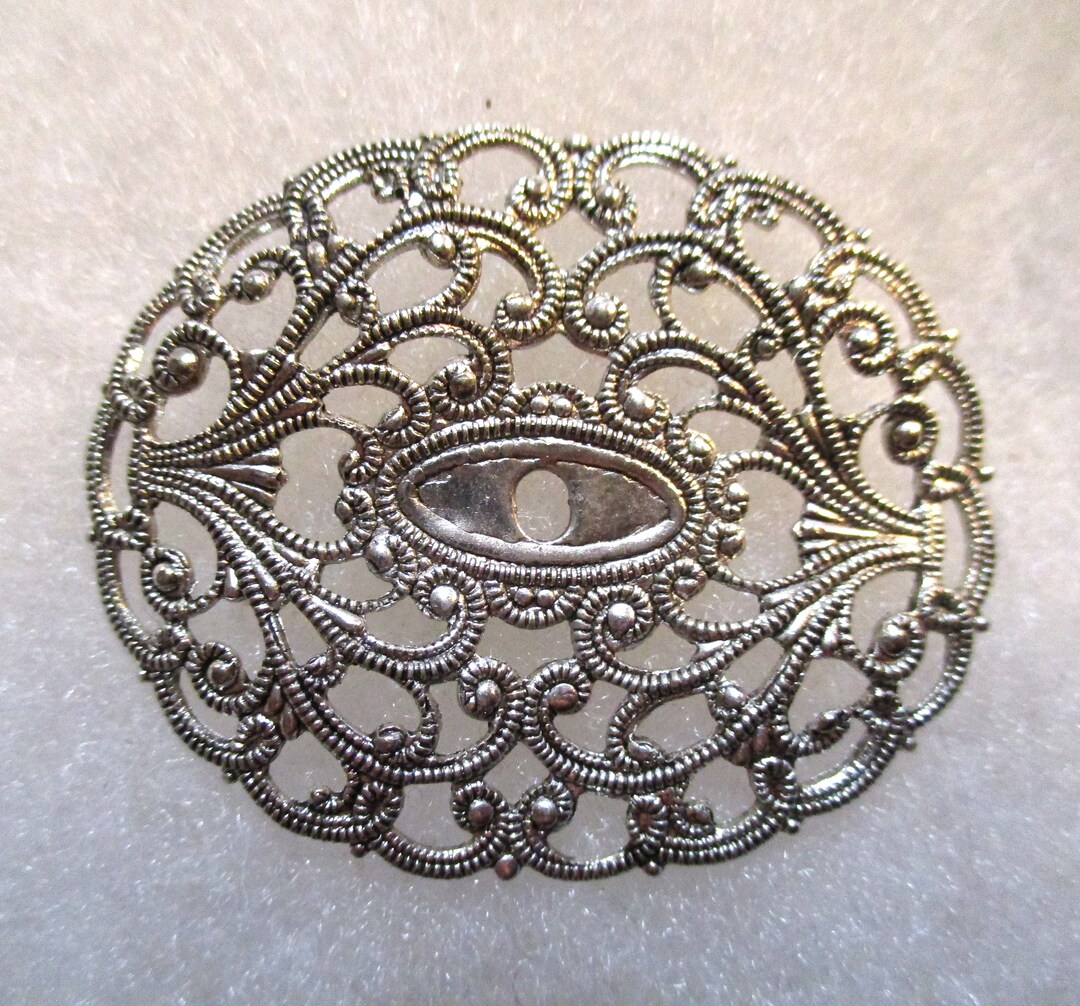 Oval Filigree, Antiqued Silver Dapt Metal Stamping, Jewelry Finding ...
