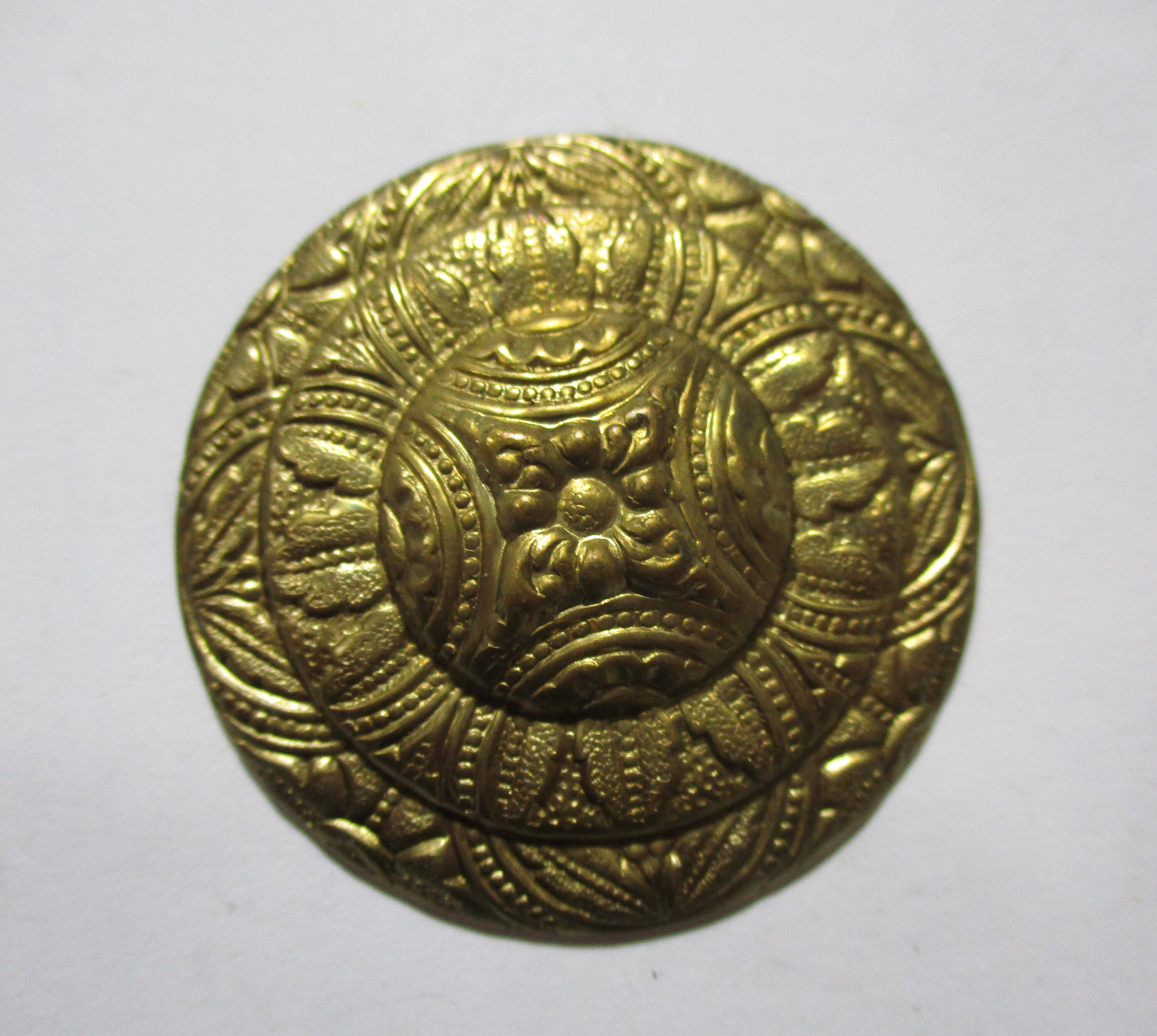 Vintage Round Medallion Ornately Detailed Stamped Brass | Etsy UK