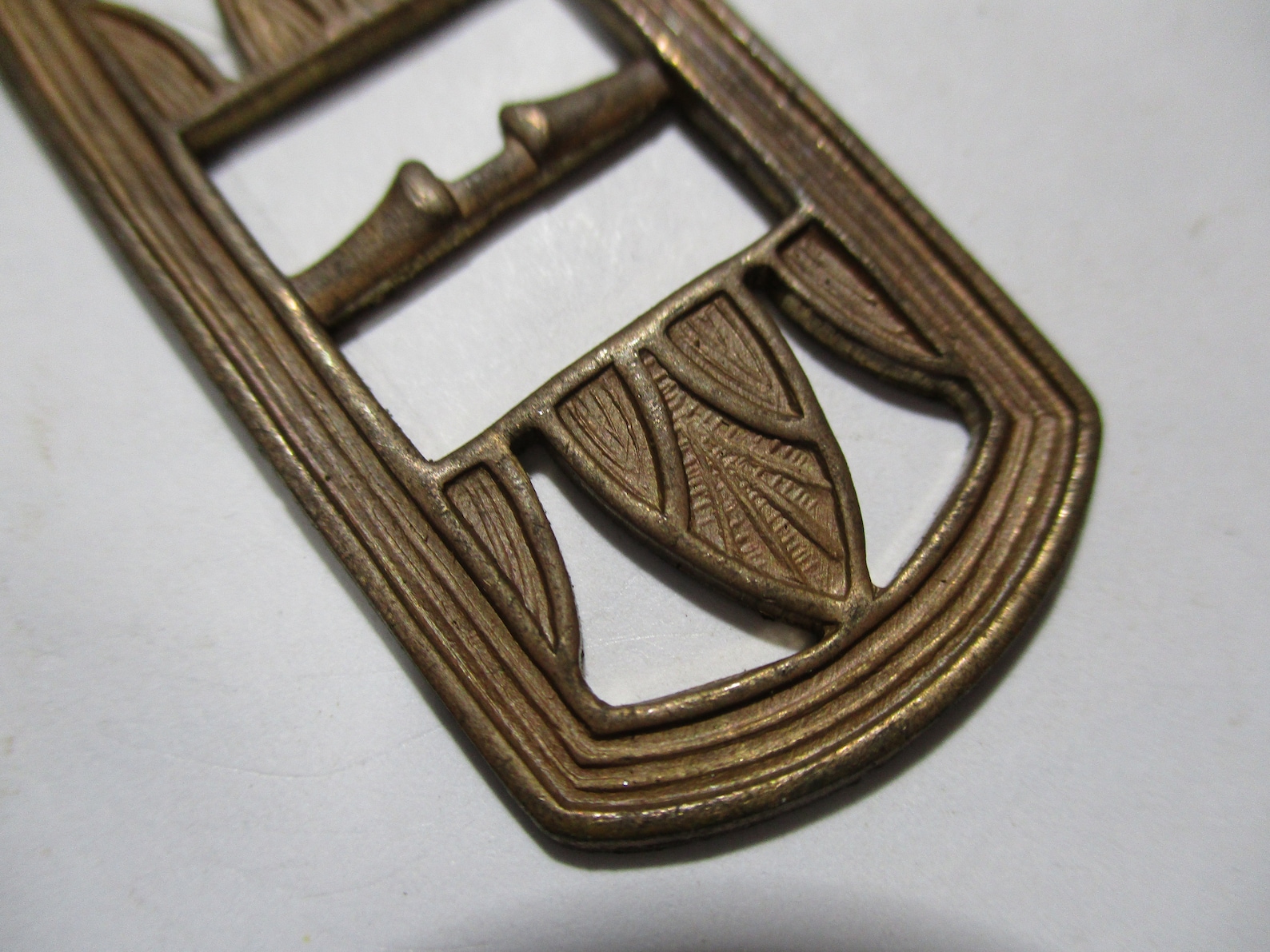 Antique Art Deco Die Struck Patina Brass Buckle, Sewing Notion/supply ...