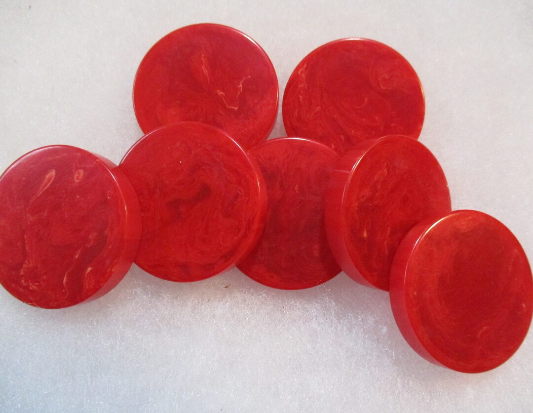Vintage Red Mottled Bakelite Disk, Simichrome Tested, Jewelry/necklace ...