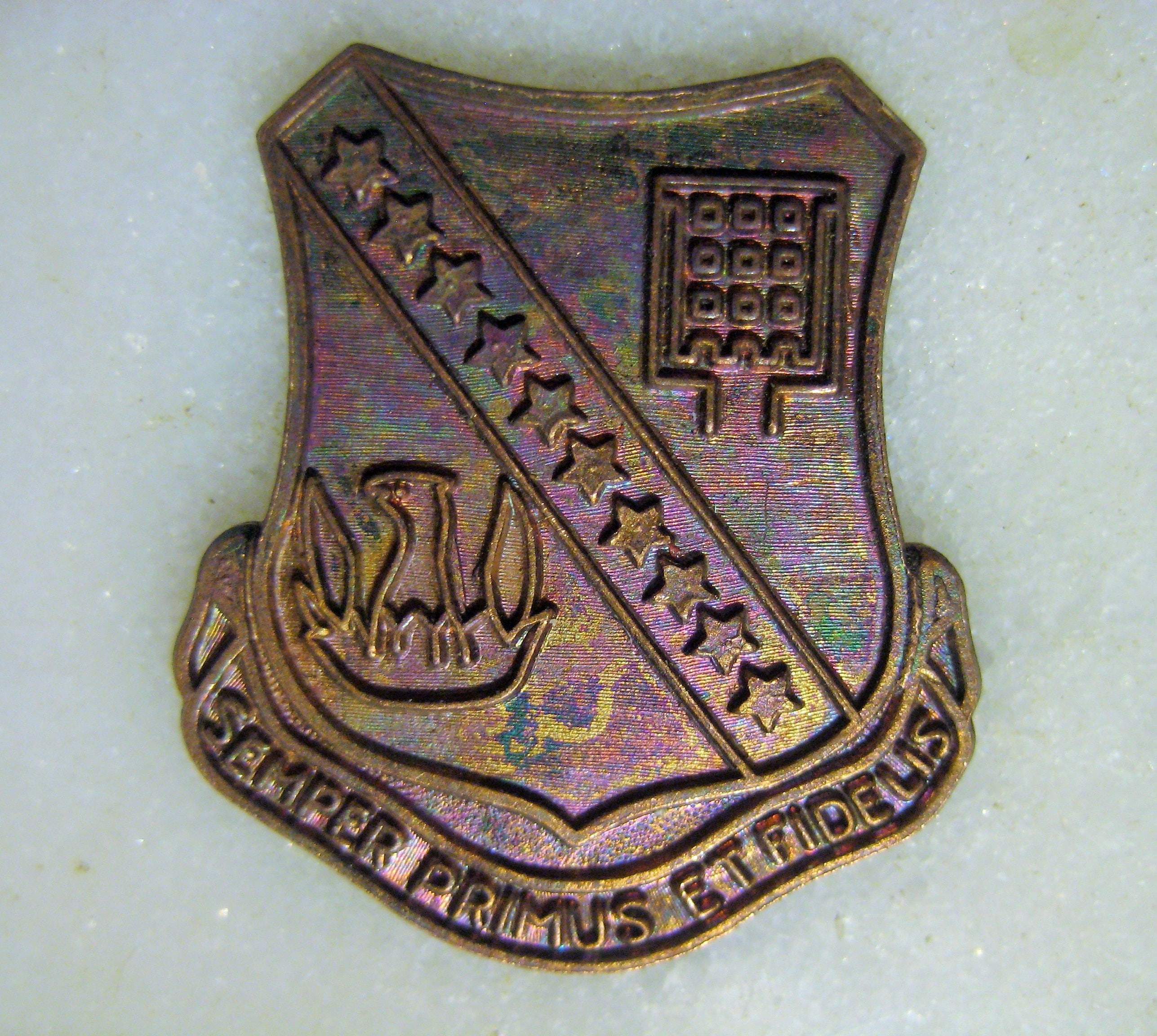 Vintage "semper Primus Et Fidelis" 240 Regiment, Distinctive Unit ...