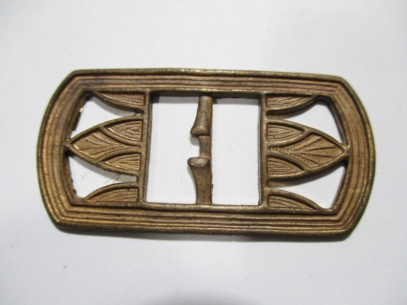 Antique Art Deco Die Struck Patina Brass Buckle, Sewing Notion/supply ...