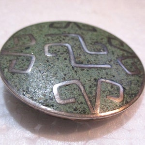 Vintage Signed "l.r. Garcia" "925 Sterling" Silver Pendant/round Brooch ...