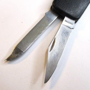 Vintage 1970's Rostfrei Seki Japan 2 3/4 Inch Stainless Black Folding ...