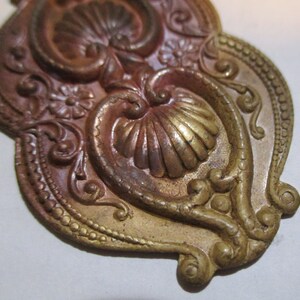 Older Vintage Art Nouveau Double Shell Design Brass Medallion Plaque ...