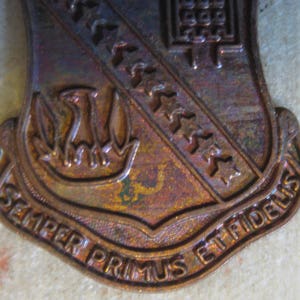 Vintage "semper Primus Et Fidelis" 240 Regiment, Distinctive Unit ...
