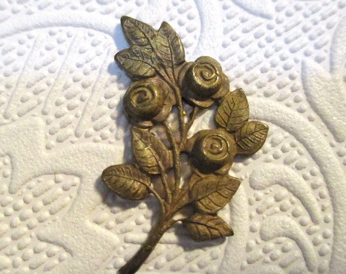 Vintage Brass Victorian Style Rose Flower Stamping/jewelry Component ...