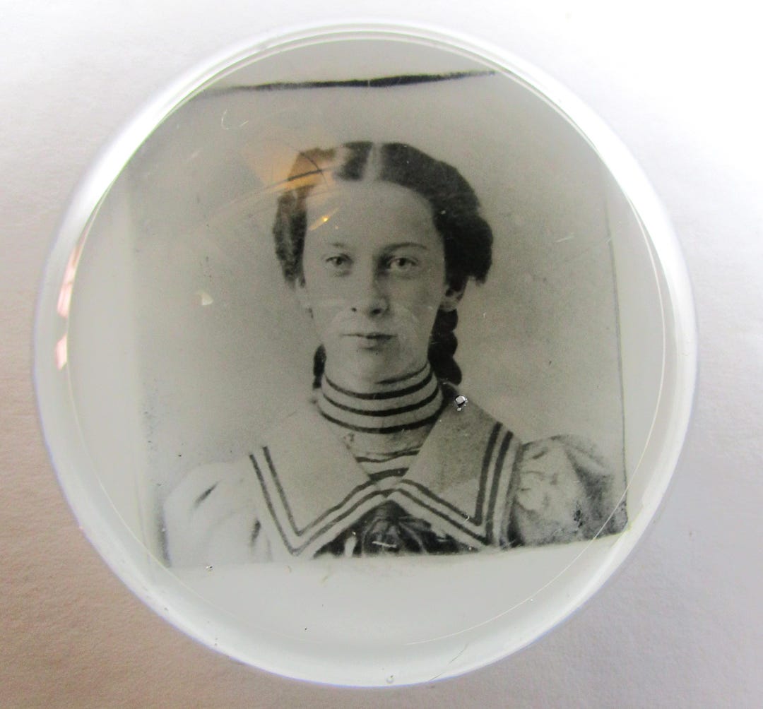 Antique Circa 1890's Victorian Mourning/momento Paperweight Female ...