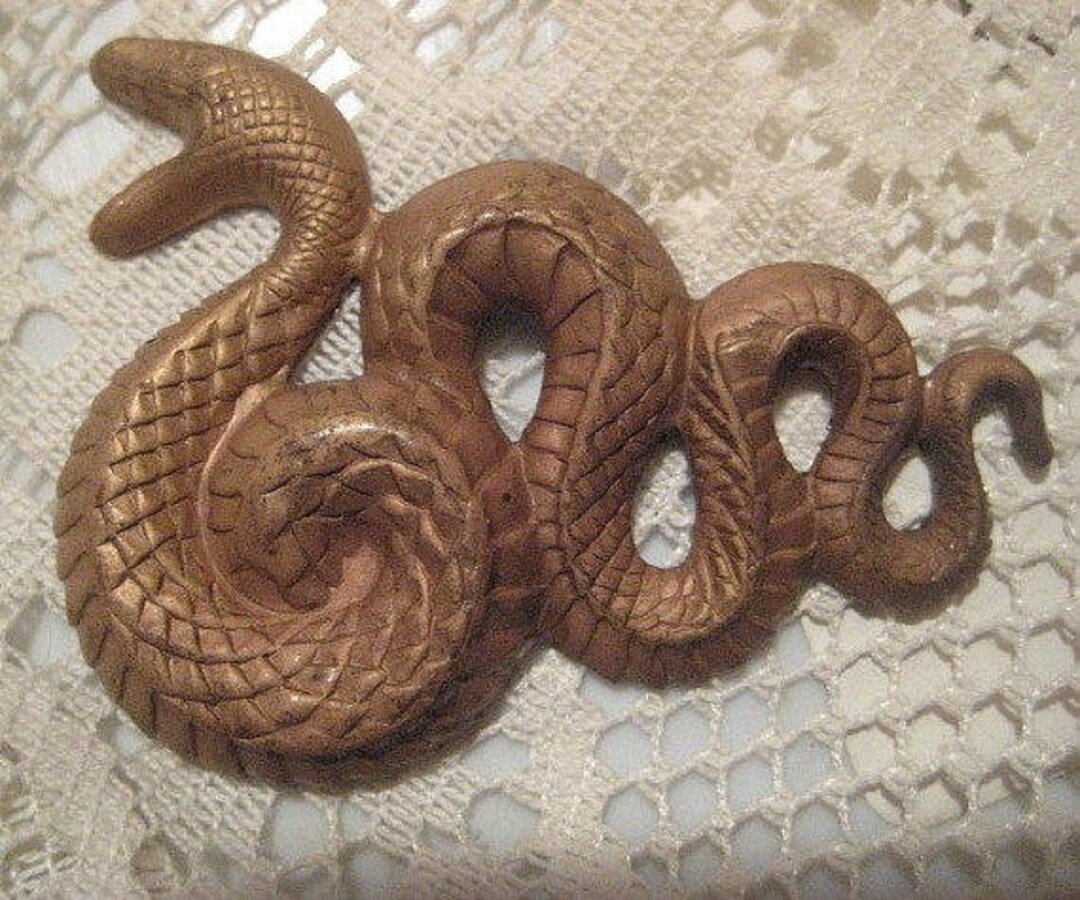 Vintage Coiled Snake, 1950s Egyptian Revival Viper/asp/reptile/serpent ...