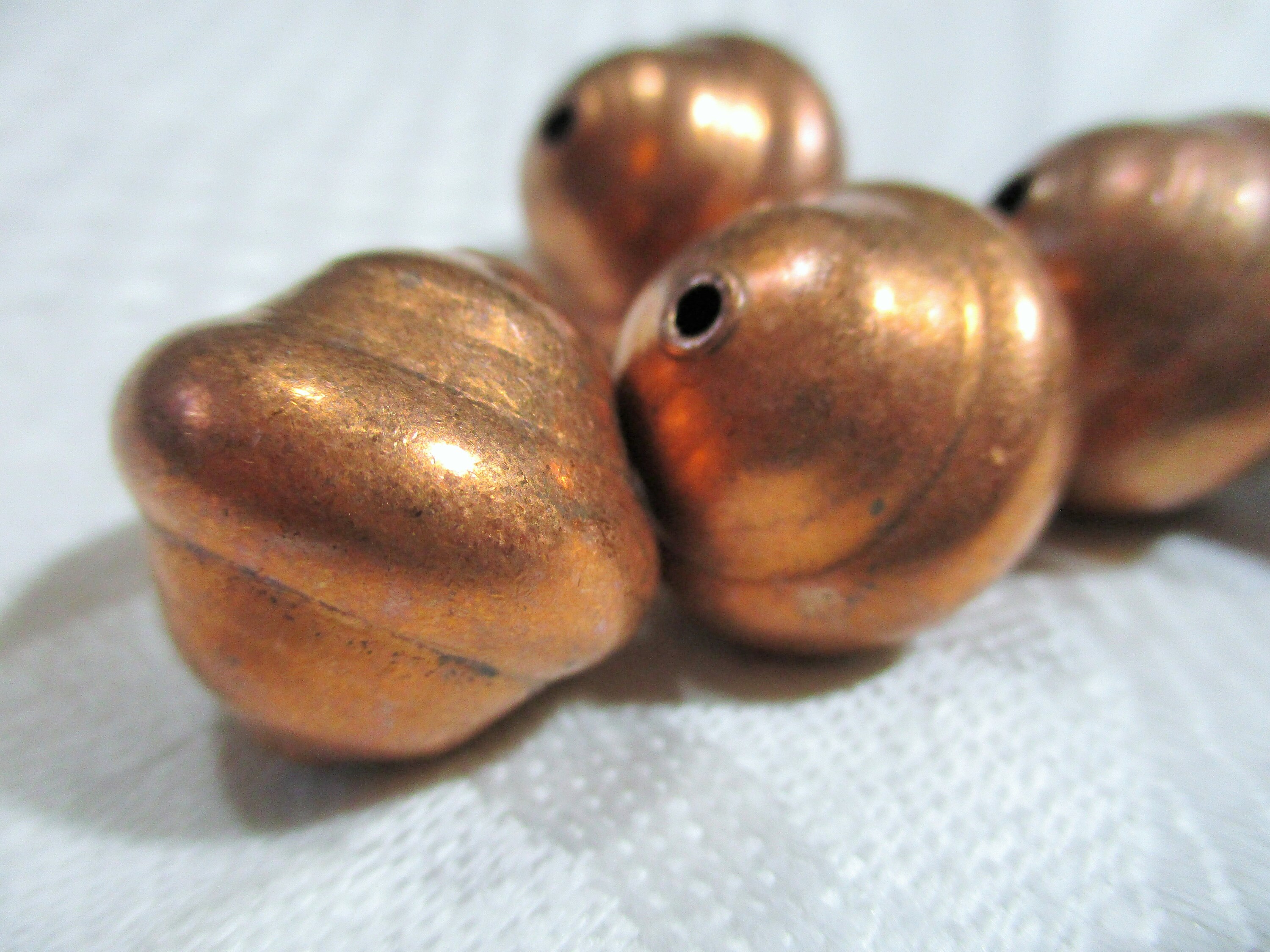Vintage Copper Beads, Modified Bicone Shape, Unplated With Patina, 2mm ...