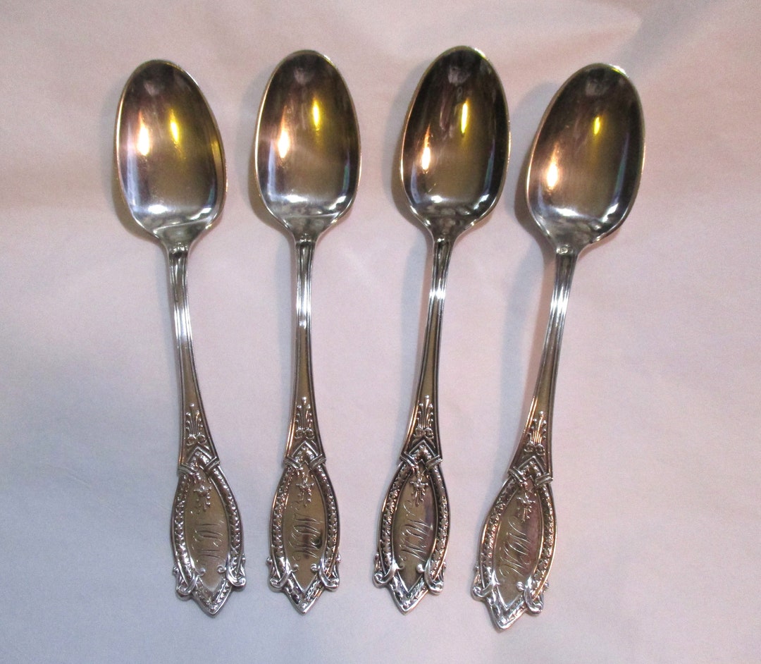 Antique C.1860 diamond Pattern Sterling Silver Teaspoons by George W ...