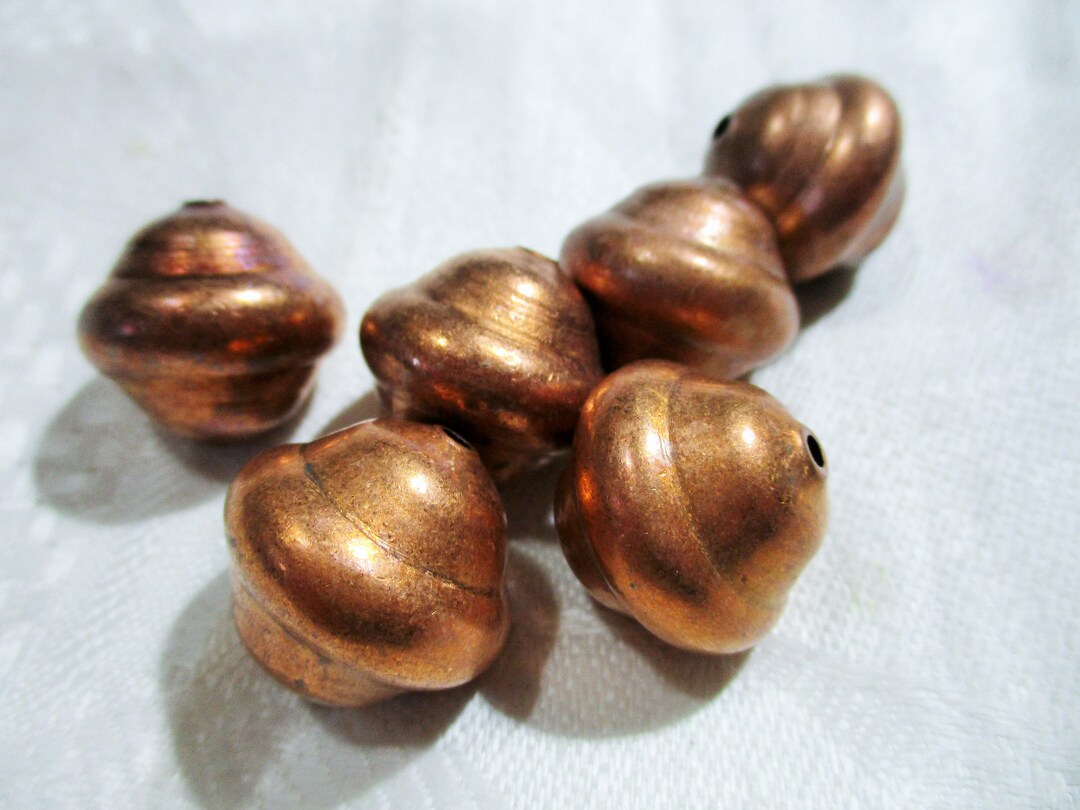 Vintage Copper Beads, Modified Bicone Shape, Unplated With Patina, 2mm ...