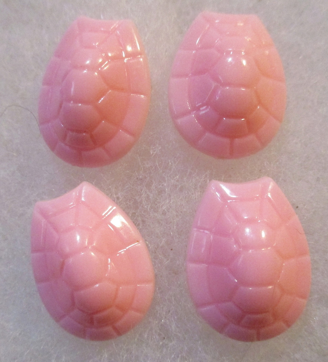 Vintage Pale Light Pink Glass Turtle Shell Shaped Cabochon/jewelry ...