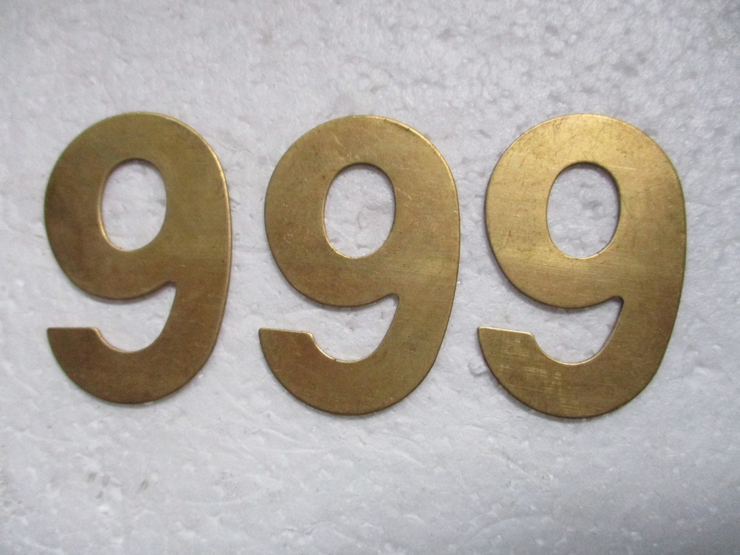 Vintage Number "9" Stampings, Cut/stamped Raw Brass Jewelry Findings ...