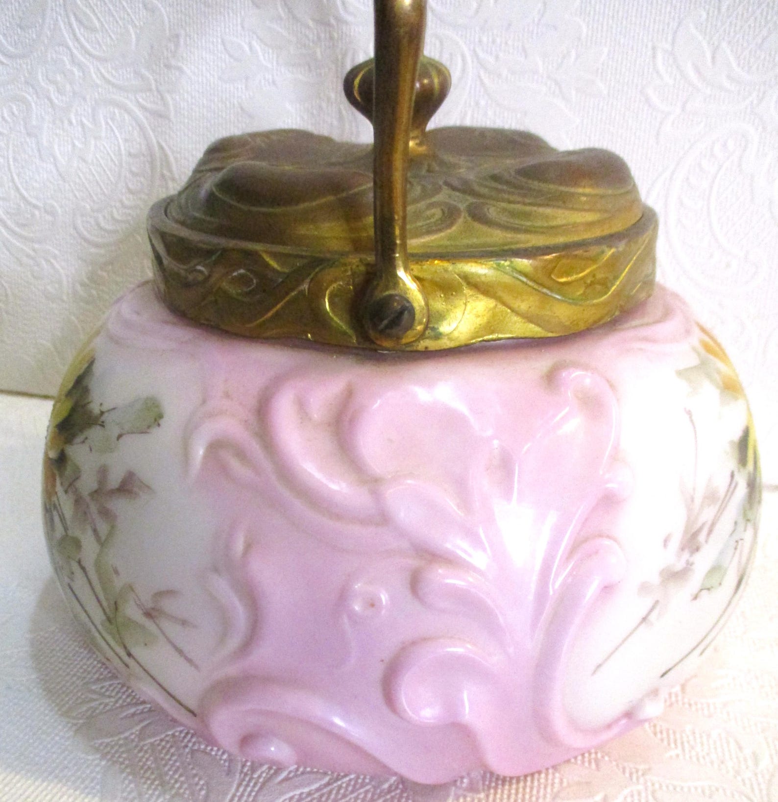 Antique Art Nouveau C.F. Monroe Glass Co. Wavecrest Opal Ware Pink and ...