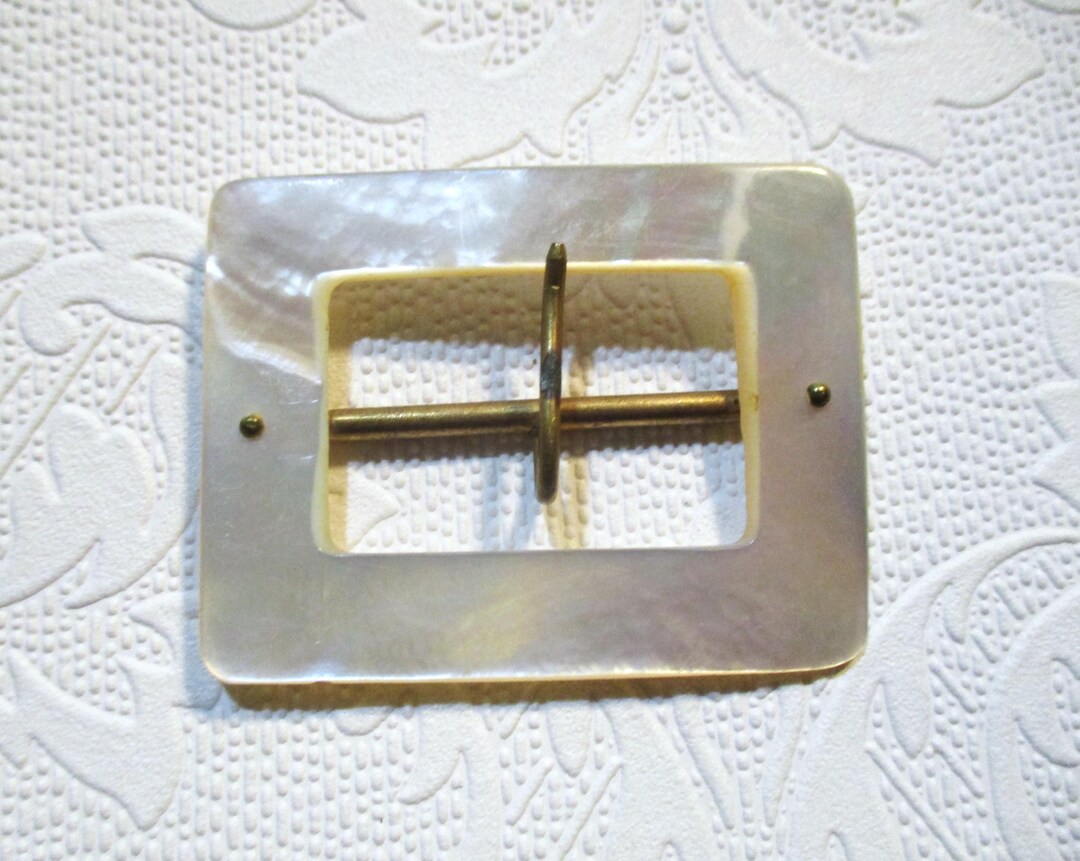 Antique Circa 1900 Mother of Pearl Shell Belt Buckle, Dress Buckle ...