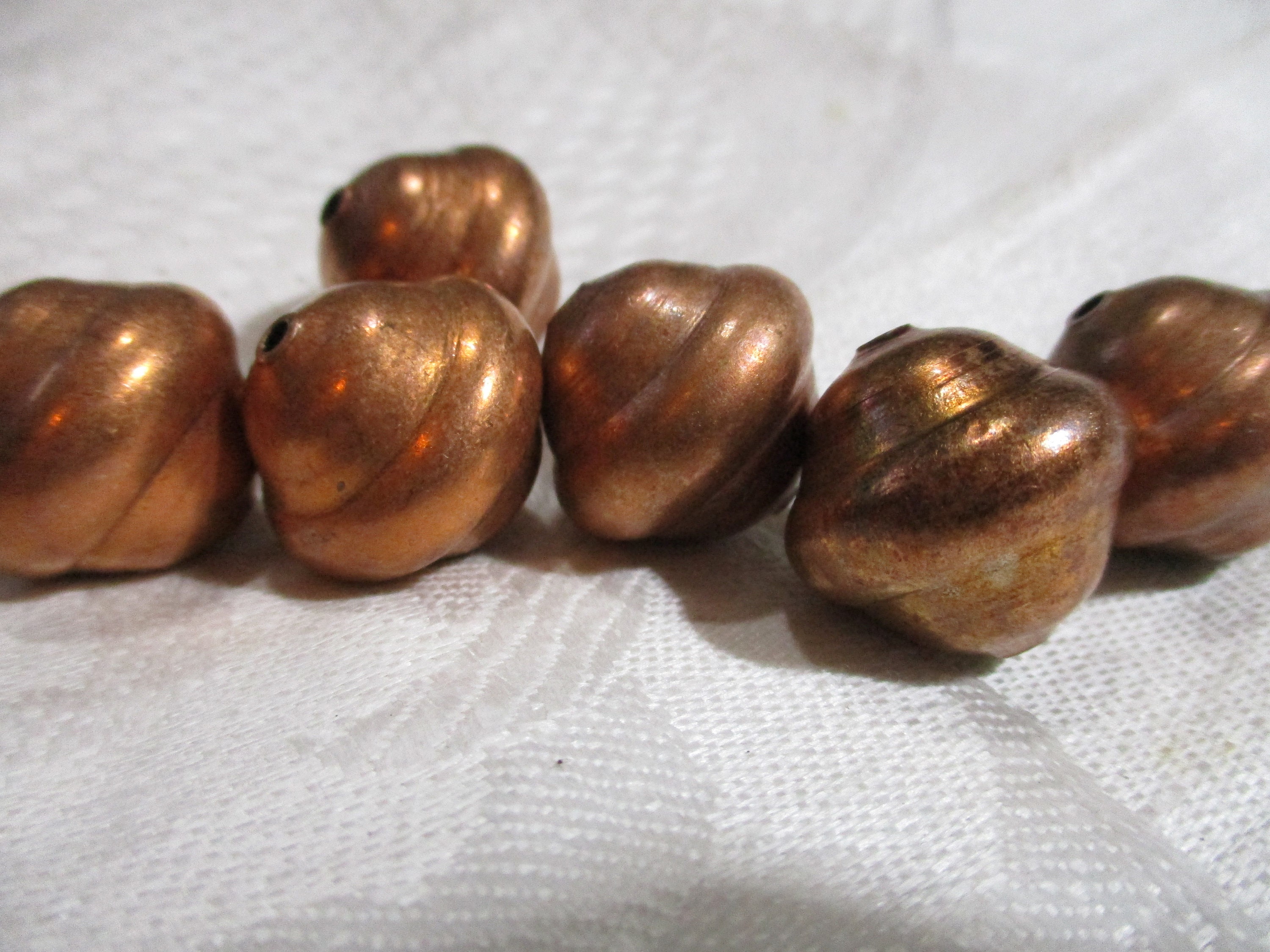 Vintage Copper Beads, Modified Bicone Shape, Unplated With Patina, 2mm ...