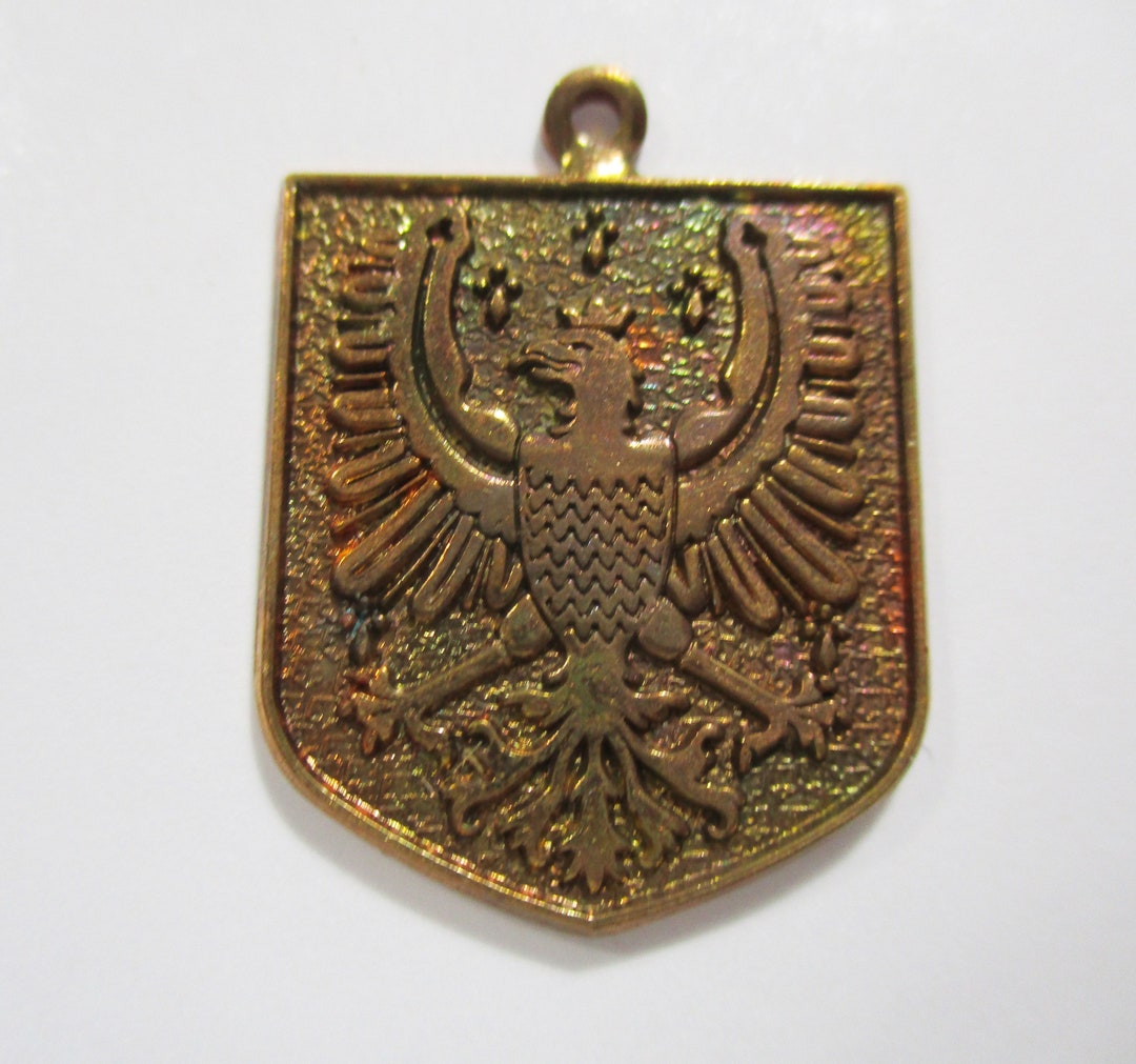 Vintage Die Struck Brass Phoenix Bird Shield Shape - Etsy