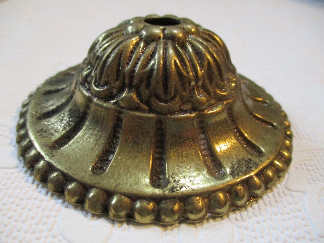 Vintage Cast Brass Lamp Bobeche/canopy Fitting/replacement Rosette ...