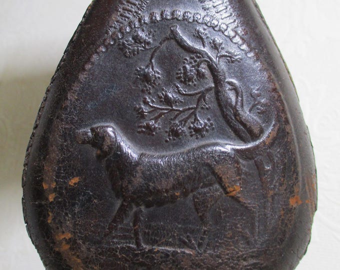 Antique "american Flask & Cap Co." Powder Flask/horn, Embossed Dark ...