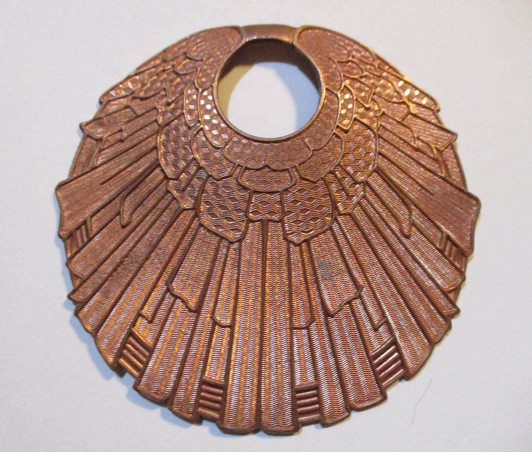 Vintage Egyptian Revival Stamping, 1950s Ancient Usekh or Wesekh Collar ...