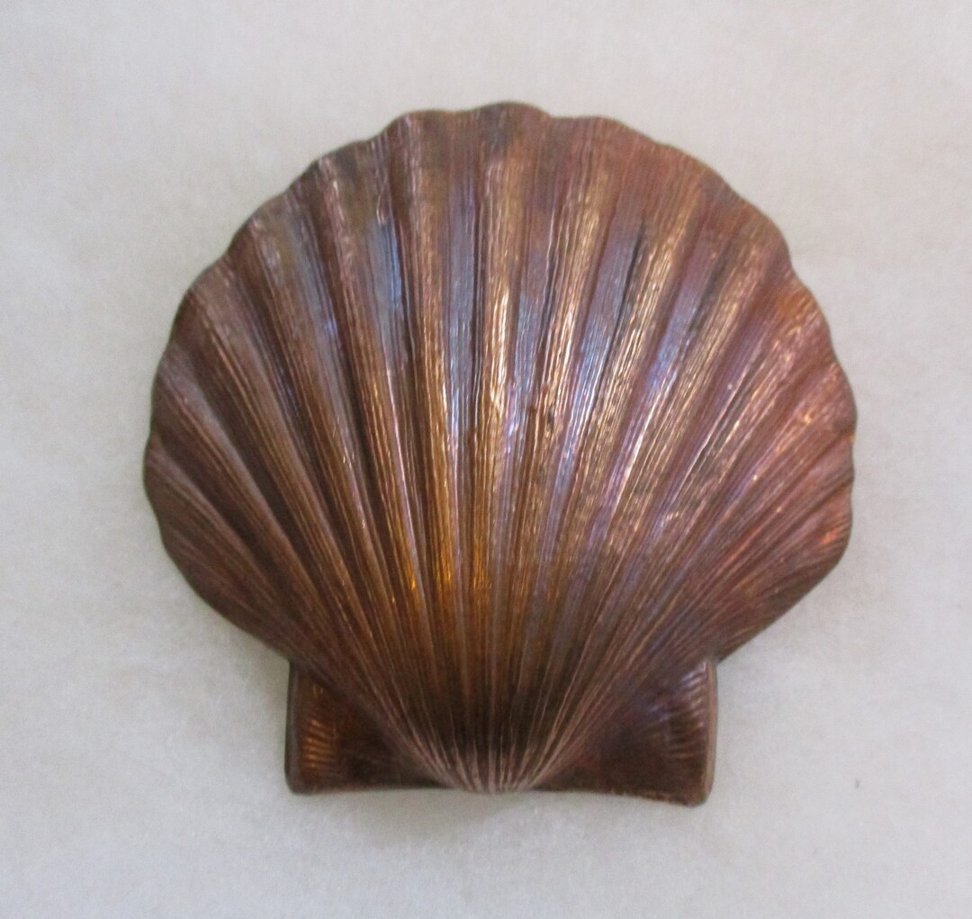 Vintage Shell Stamping, Raw Patina Brass, Huge Jewelry Component ...