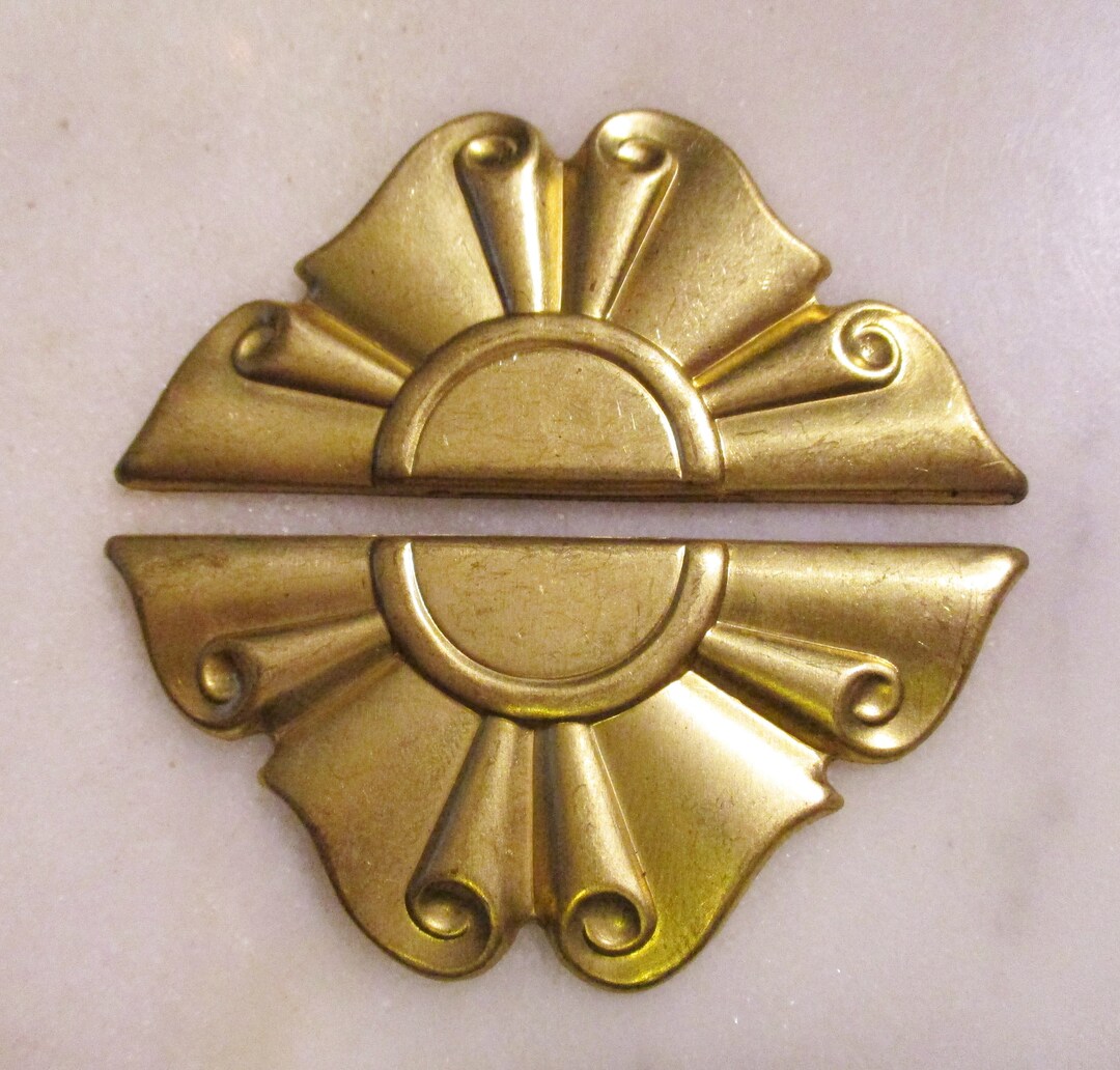 Vintage Art Deco Scrolled Ribbon Festoon Swag Jewelry/earring ...