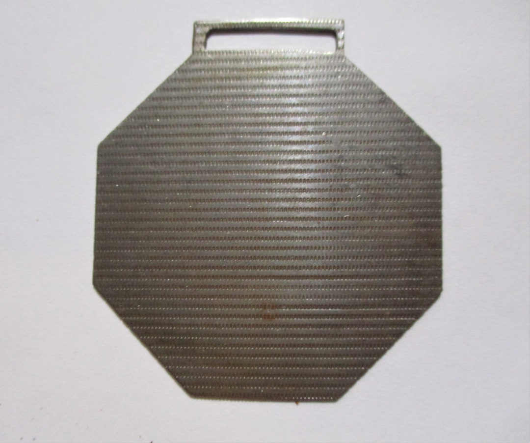 Vintage Octagon Stamped Metal Watch Fob/medal/jewelry Component/finding ...
