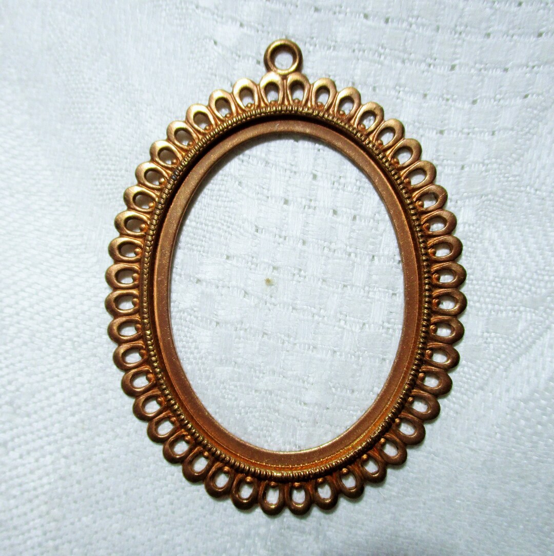 Oval Open Back Filigree Pendant/cameo Frame, Oval Setting Space ...
