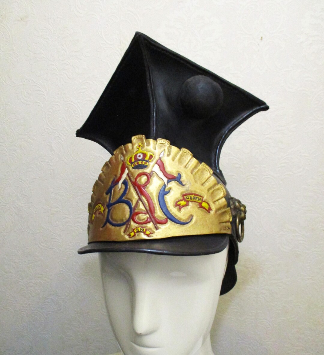 Early Mid 20th Century Lancer Cap/helmet, Vintage Costume, Black ...