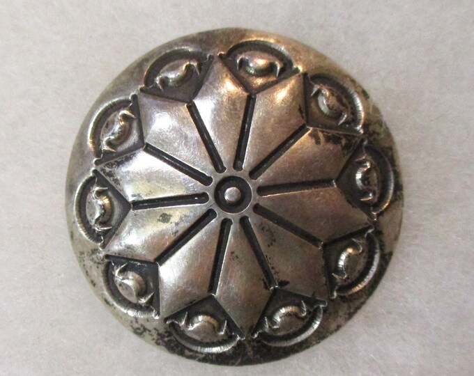 Vintage Concho Button Cover, Sterling Silver Southwestern/native ...