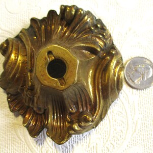 Vintage Ornate Cast Brass Rococo Swirled Leaf Lamp Bobeche/canopy ...