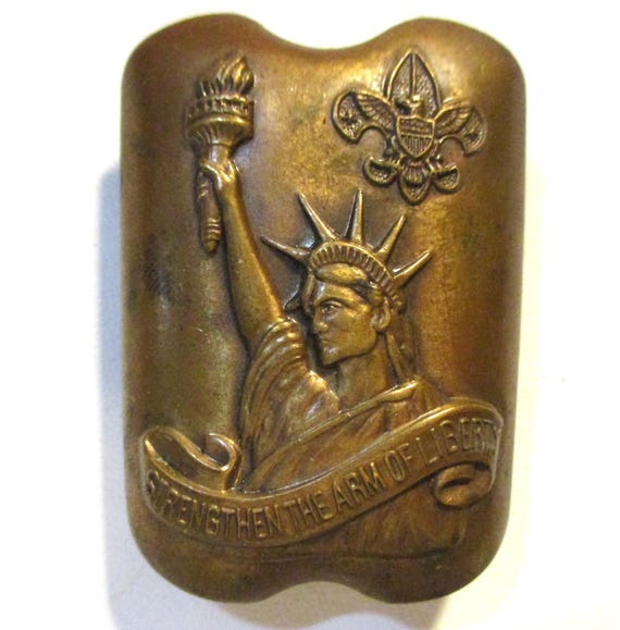 Vintage 1960 Cub Scout Brass Neck Scarf Slide, Lady L… - Gem